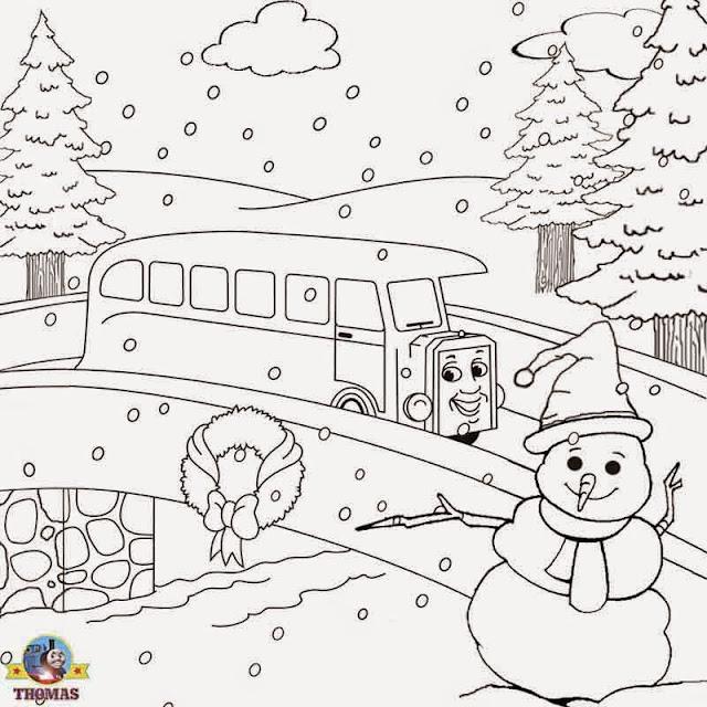 thomas the train christmas coloring pages